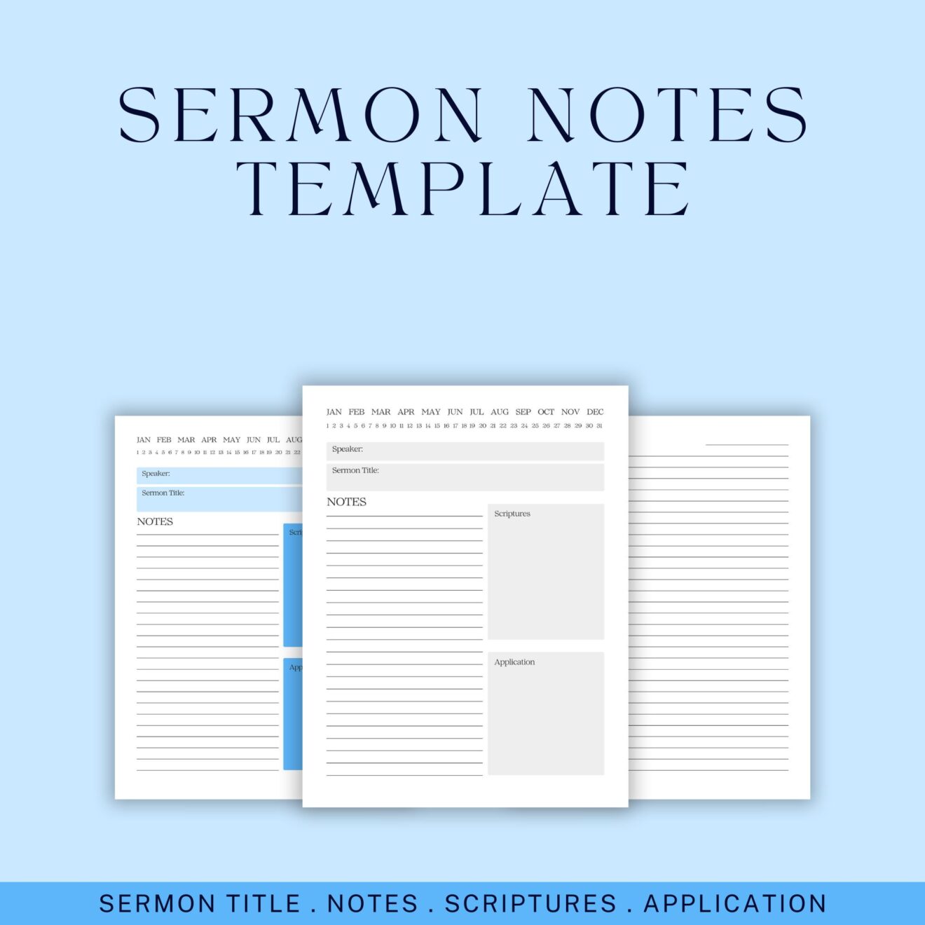 Sermon Notes Printable Template